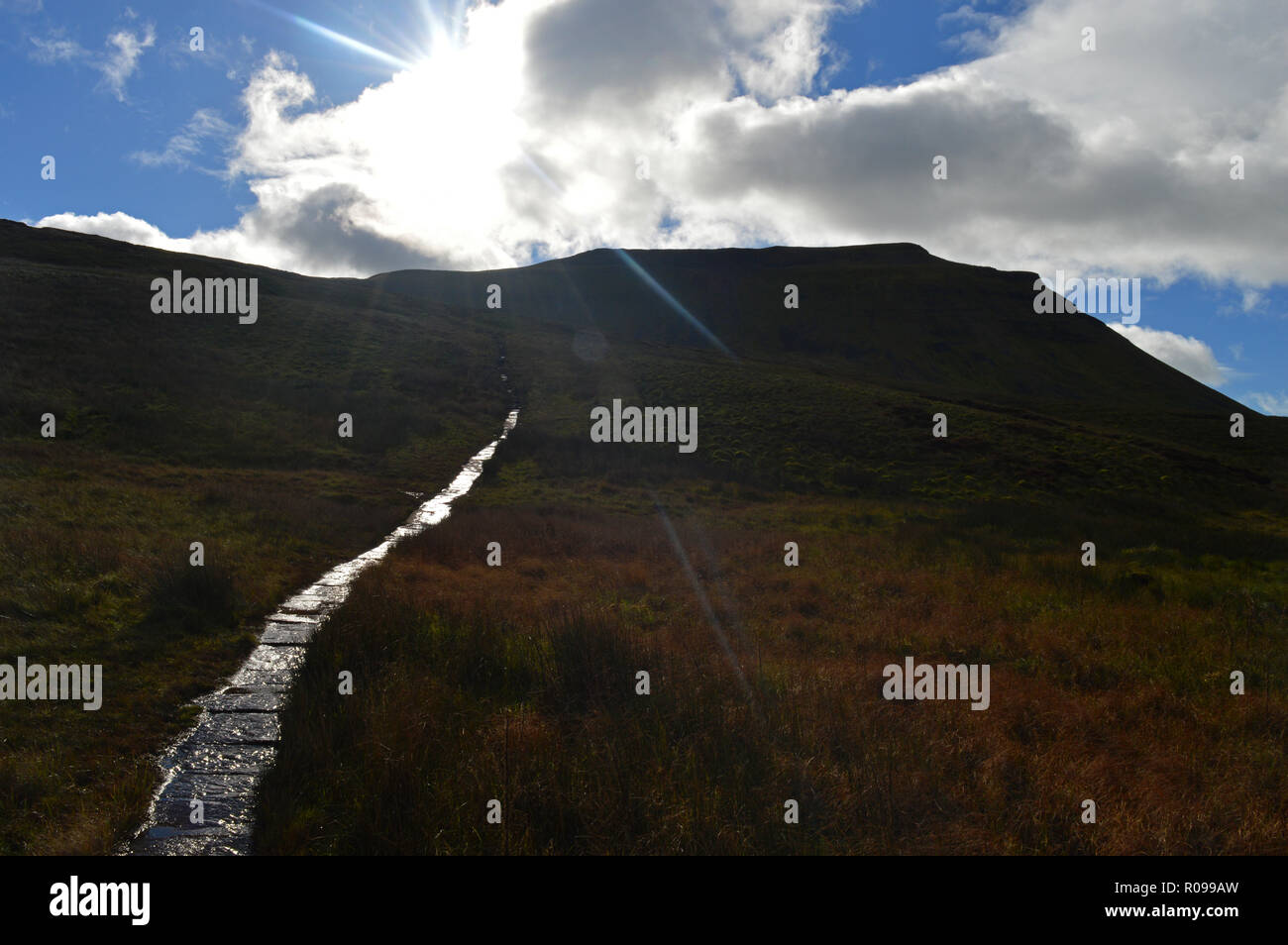 Path up Ingleborough mountain Stock Photo - Alamy