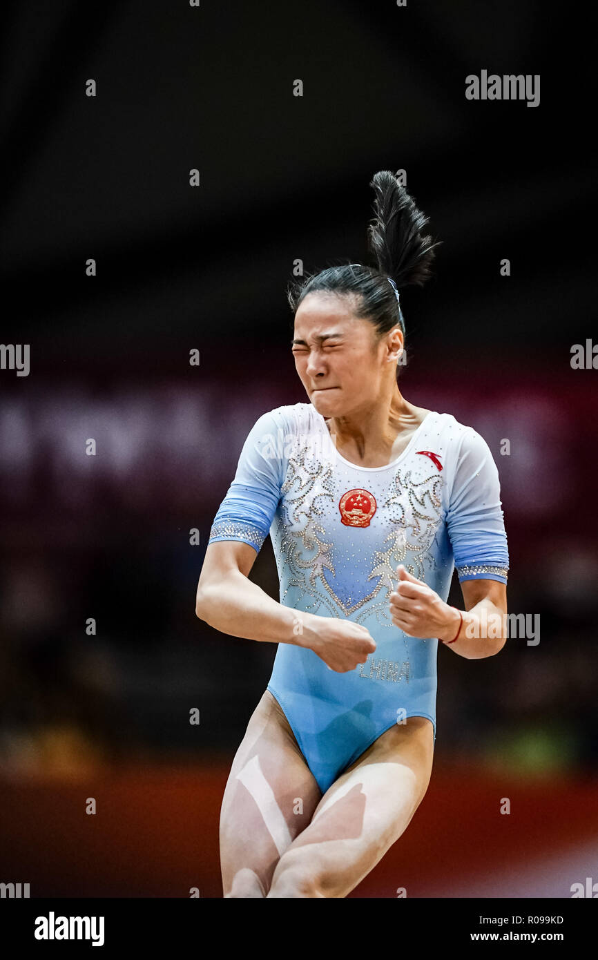 Doha, Qatar. November 2, 2018: Jinru Liu of China during Vault for ...