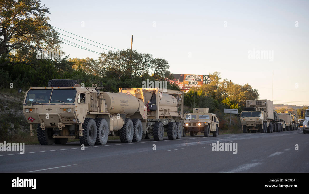 United States Army convoy carries troops and supplies to the U.S ...
