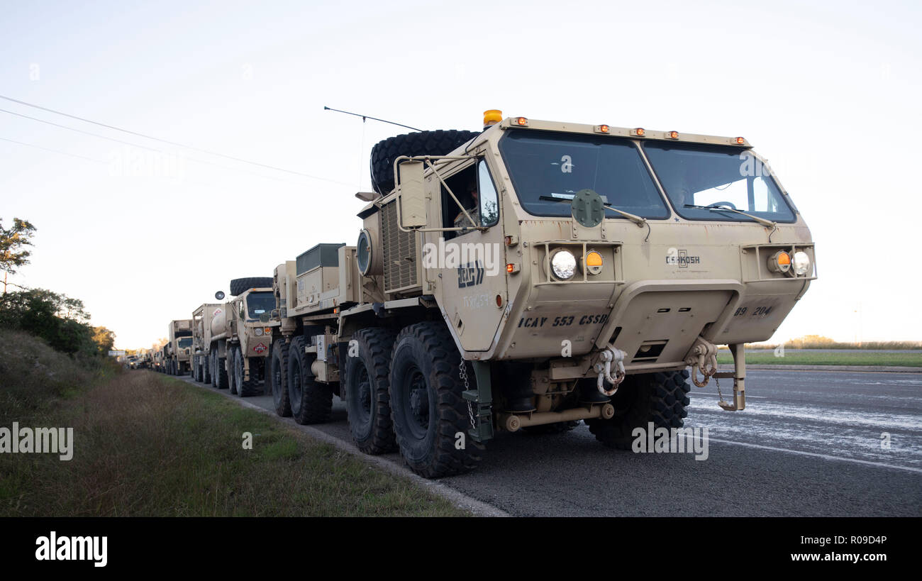 United States Army convoy carries troops and supplies to the U.S ...