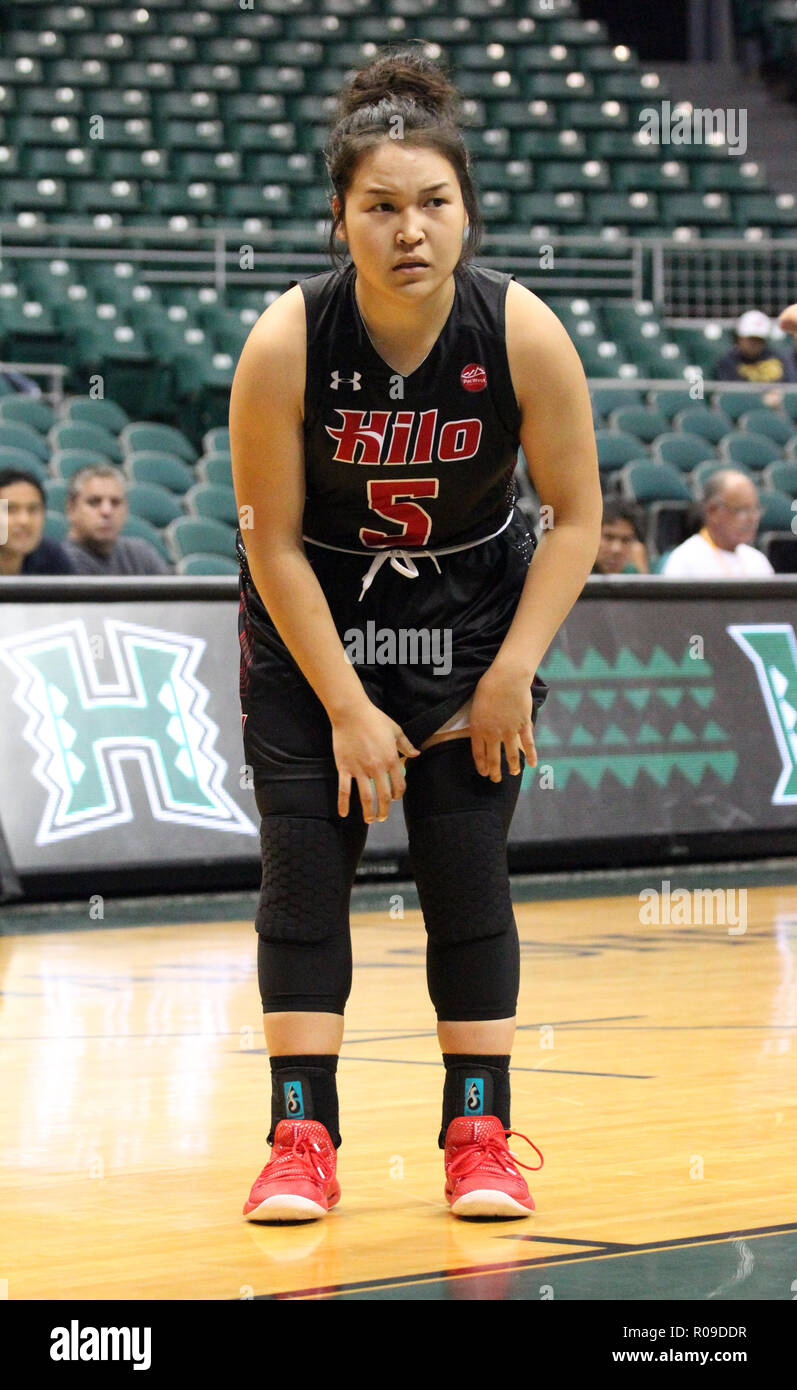 Hawaii, USA. 1 November 2018. Hawaii-Hilo Vulcans guard Michelle ...