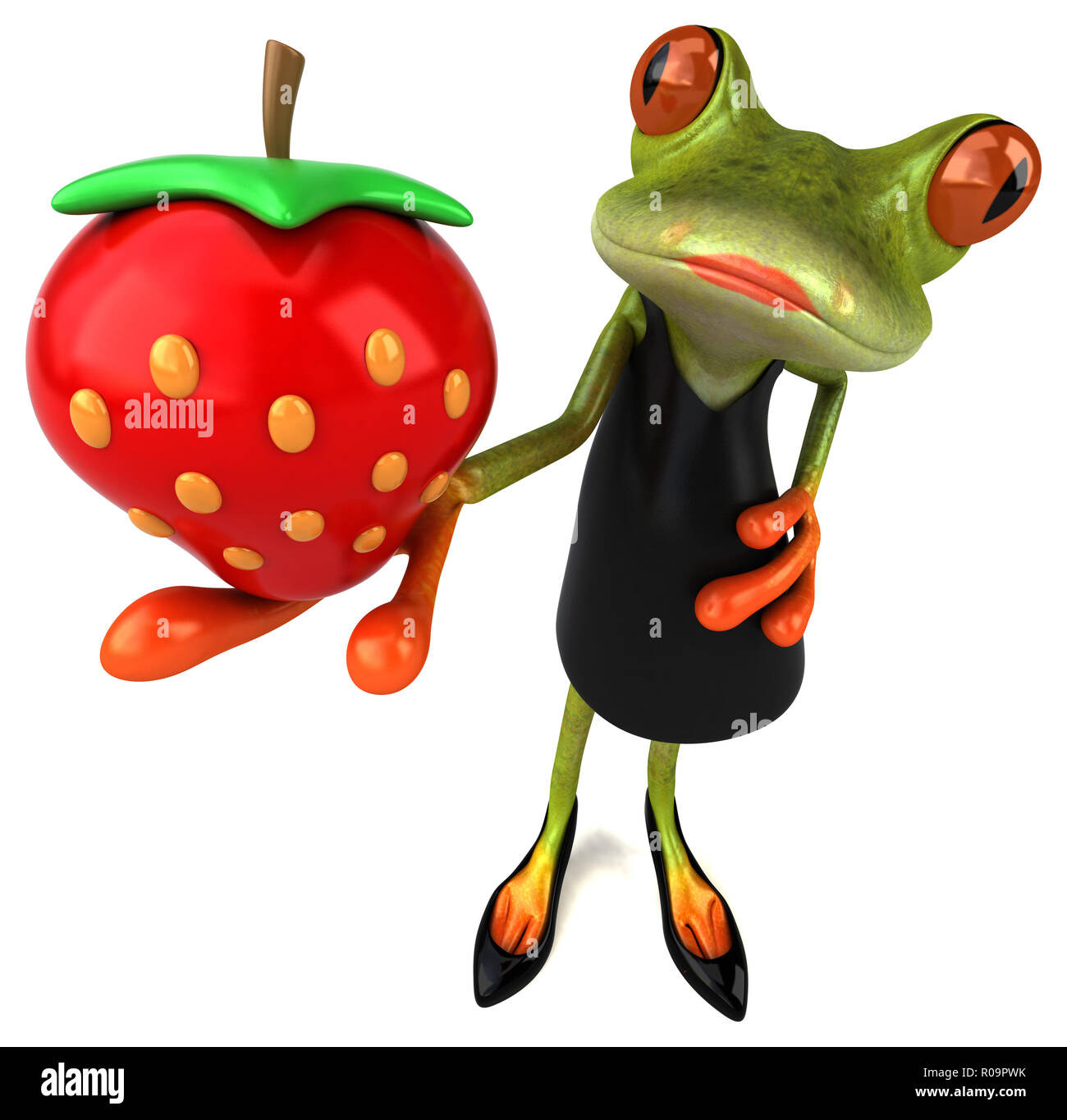 Fun frog - 3D Illustration Stock Photo - Alamy