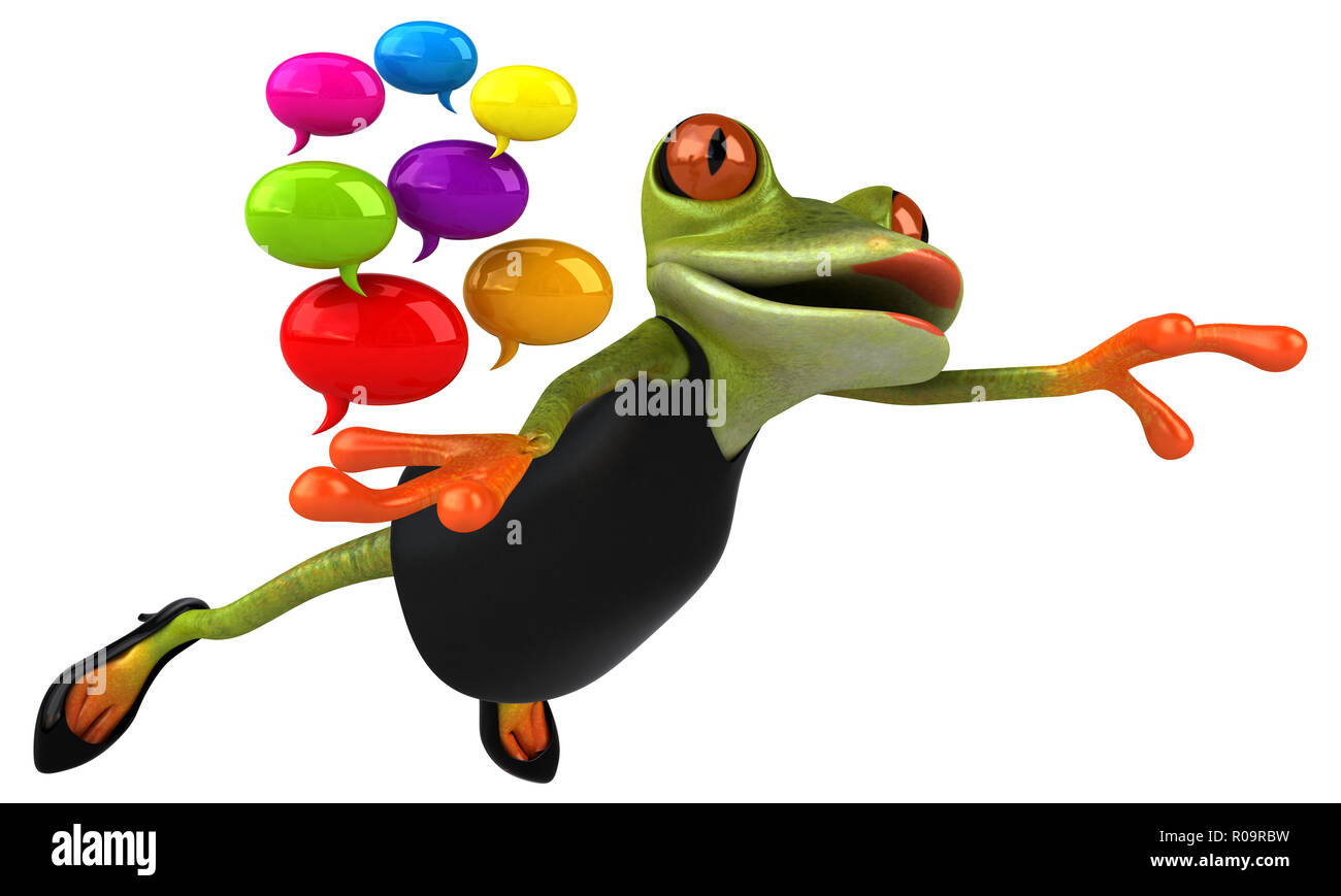 Fun frog - 3D Illustration Stock Photo - Alamy