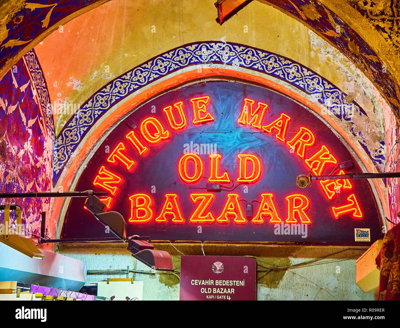 Bazaar signboard at the passageways of the Kapali Carsi, The Grand ...