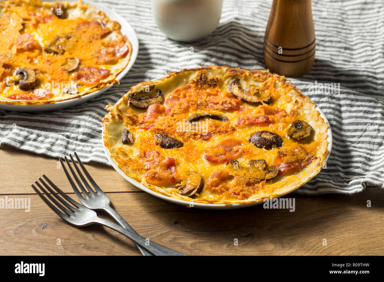 Savory Homemade Dutch Pannenkoeken Pancake with Bacon and Cheese Stock ...