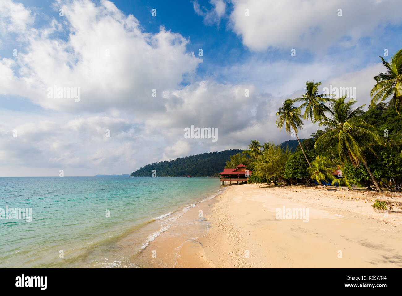 Landscape on tropical Tioman island in Malaysia. Beautiful seascape of ...