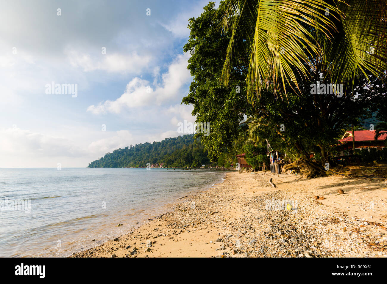 Landscape on tropical Tioman island in Malaysia. Beautiful seascape of ...