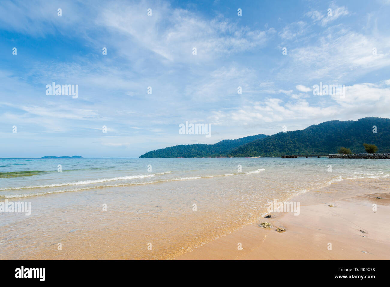 Landscape on tropical Tioman island in Malaysia. Beautiful seascape of ...