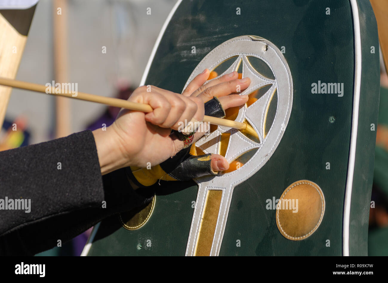 Detail hand holding arrows hi-res stock photography and images - Alamy