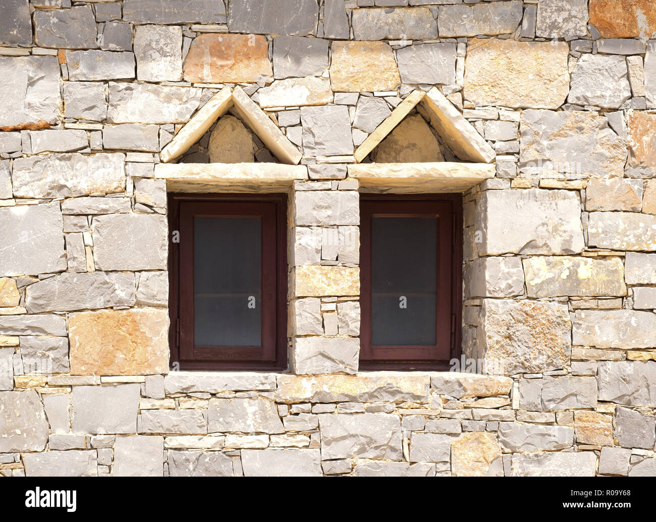 Two windows in a brick wall, architectural detaila Stock Photo - Alamy