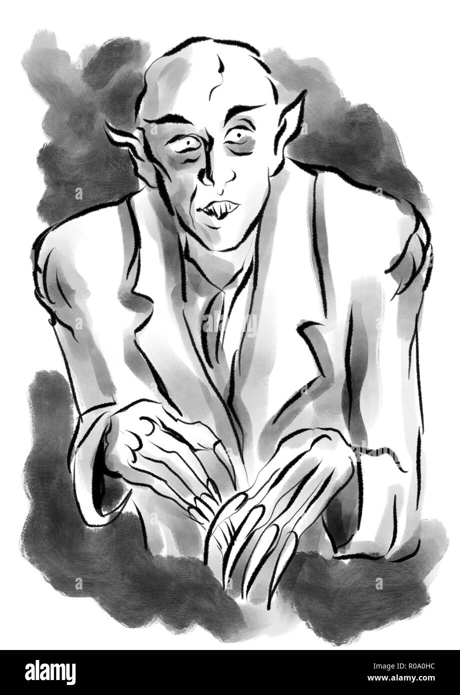 illustration of max shreck as count orlok in nosferatu Stock Photo - Alamy