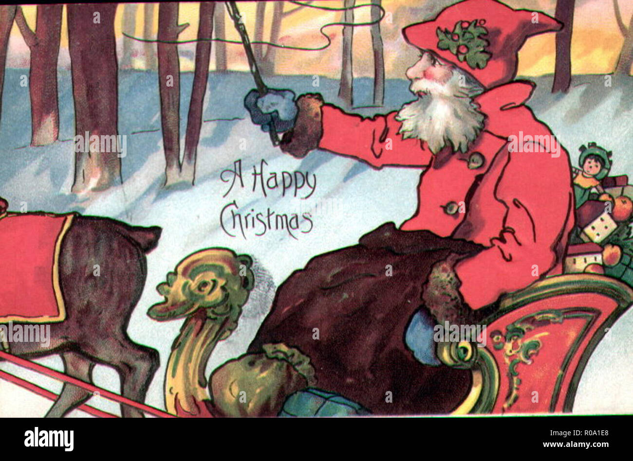 vintage victorian christmas card design illustration art Stock Photo ...