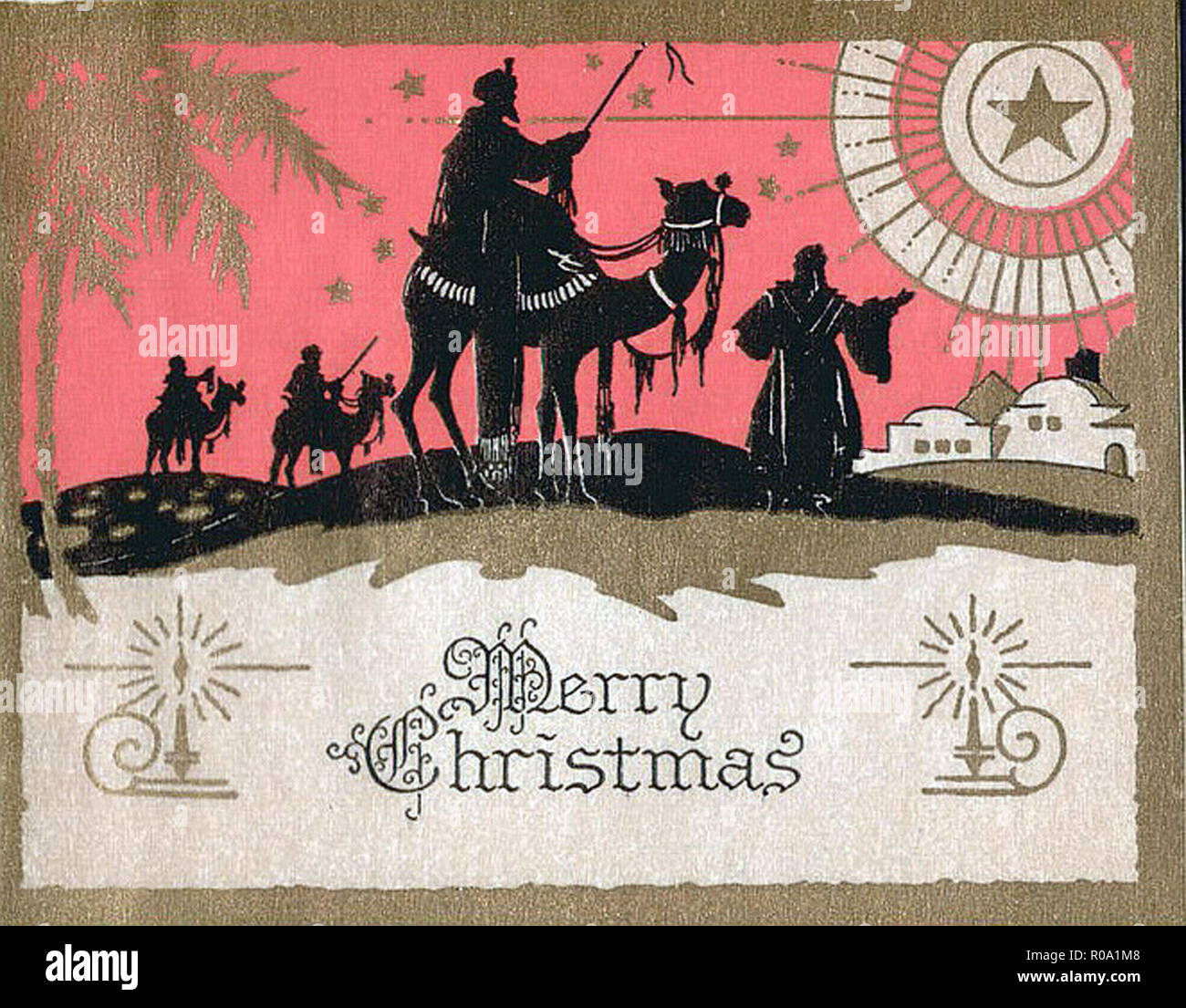 vintage victorian christmas card design illustration art Stock Photo ...