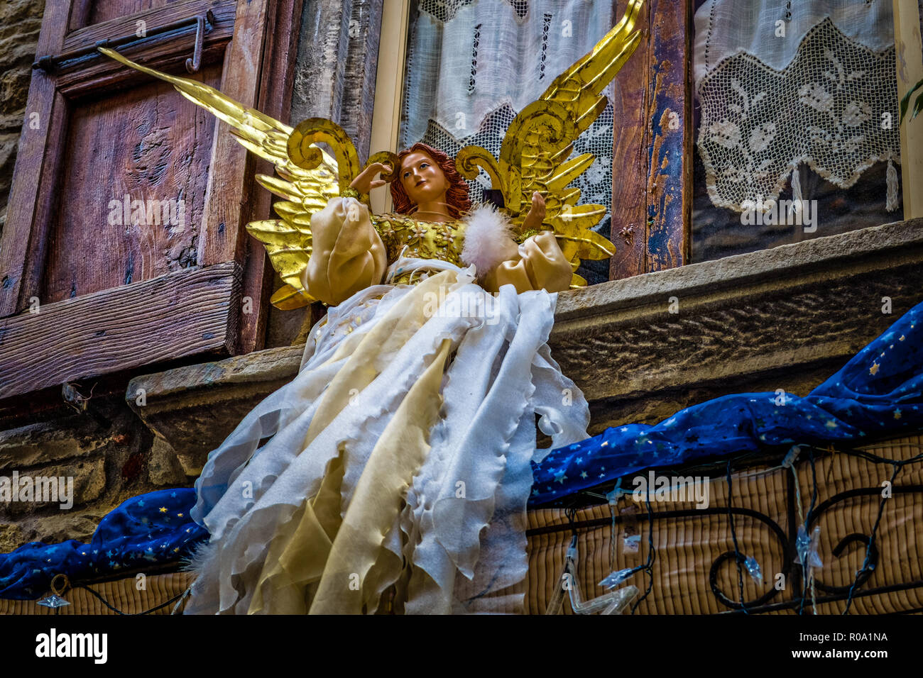 closeup of angel of Nativity scene Stock Photo - Alamy