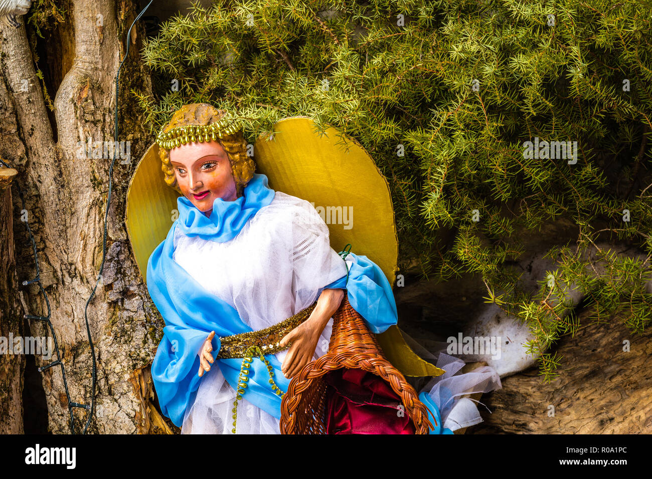 closeup of angel of Nativity scene Stock Photo - Alamy
