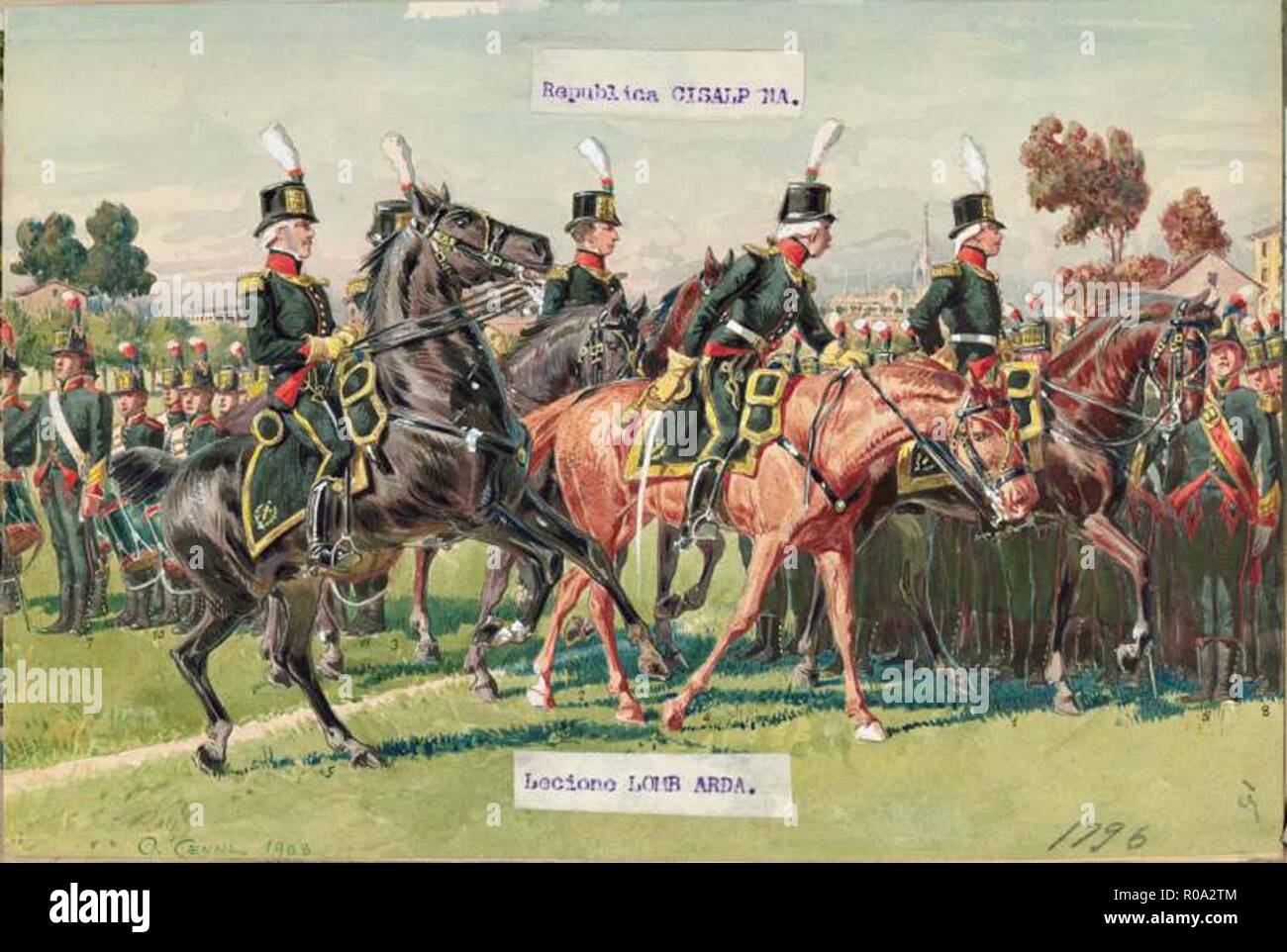 vintage italian army illustration Stock Photo - Alamy