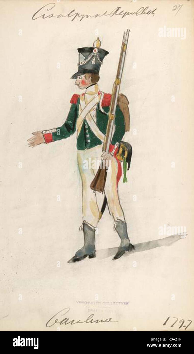 vintage italian army illustration Stock Photo - Alamy