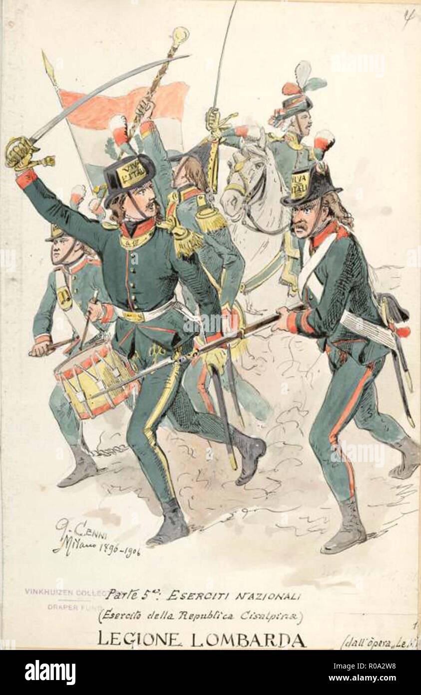vintage italian army illustration Stock Photo - Alamy