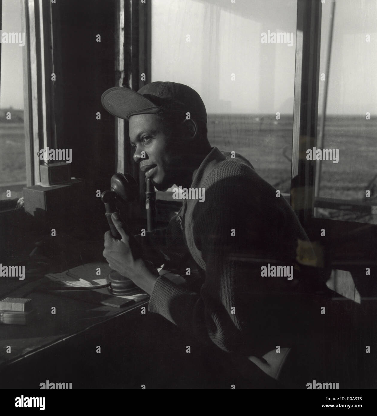 Sgt. William P. Bostic, 301st F.S. in Air Base Control Tower, Ramitelli ...