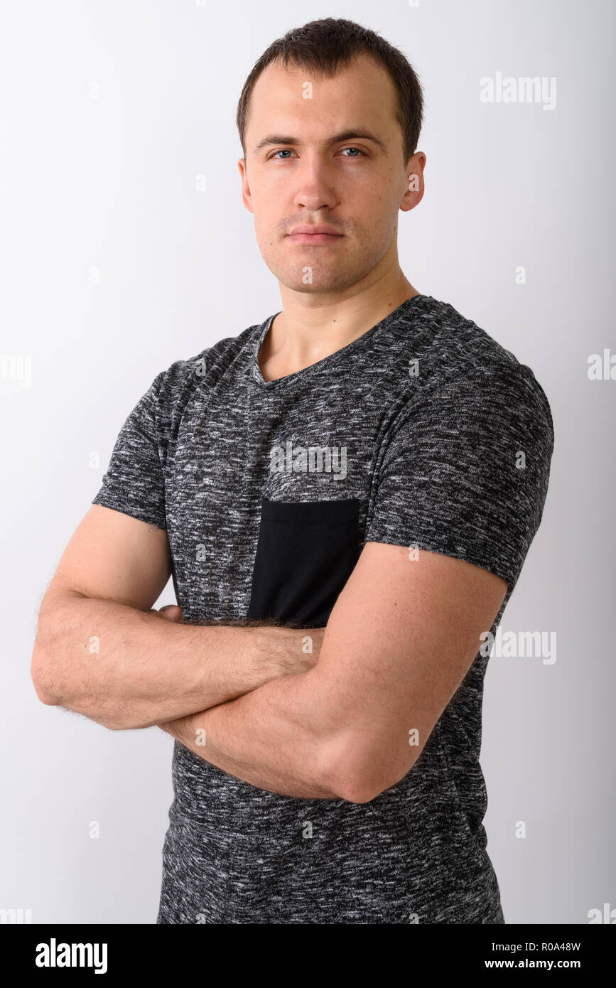 Muscular man crossed arms hi-res stock photography and images - Alamy