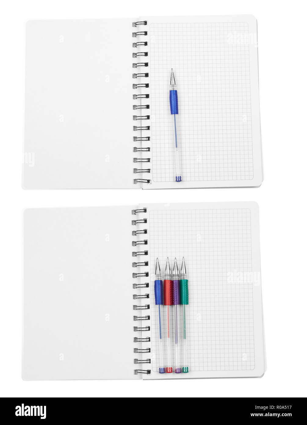 Blank note paper with pen. isolated on white Stock Photo - Alamy