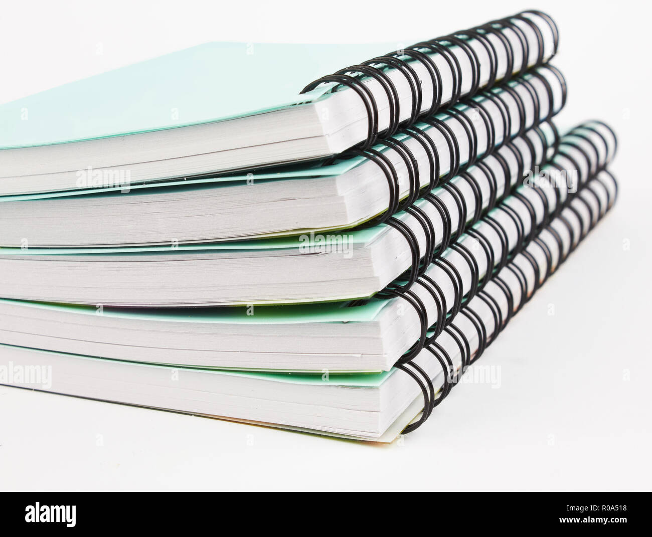 stack of ring binder book or notebook on white background Stock Photo ...