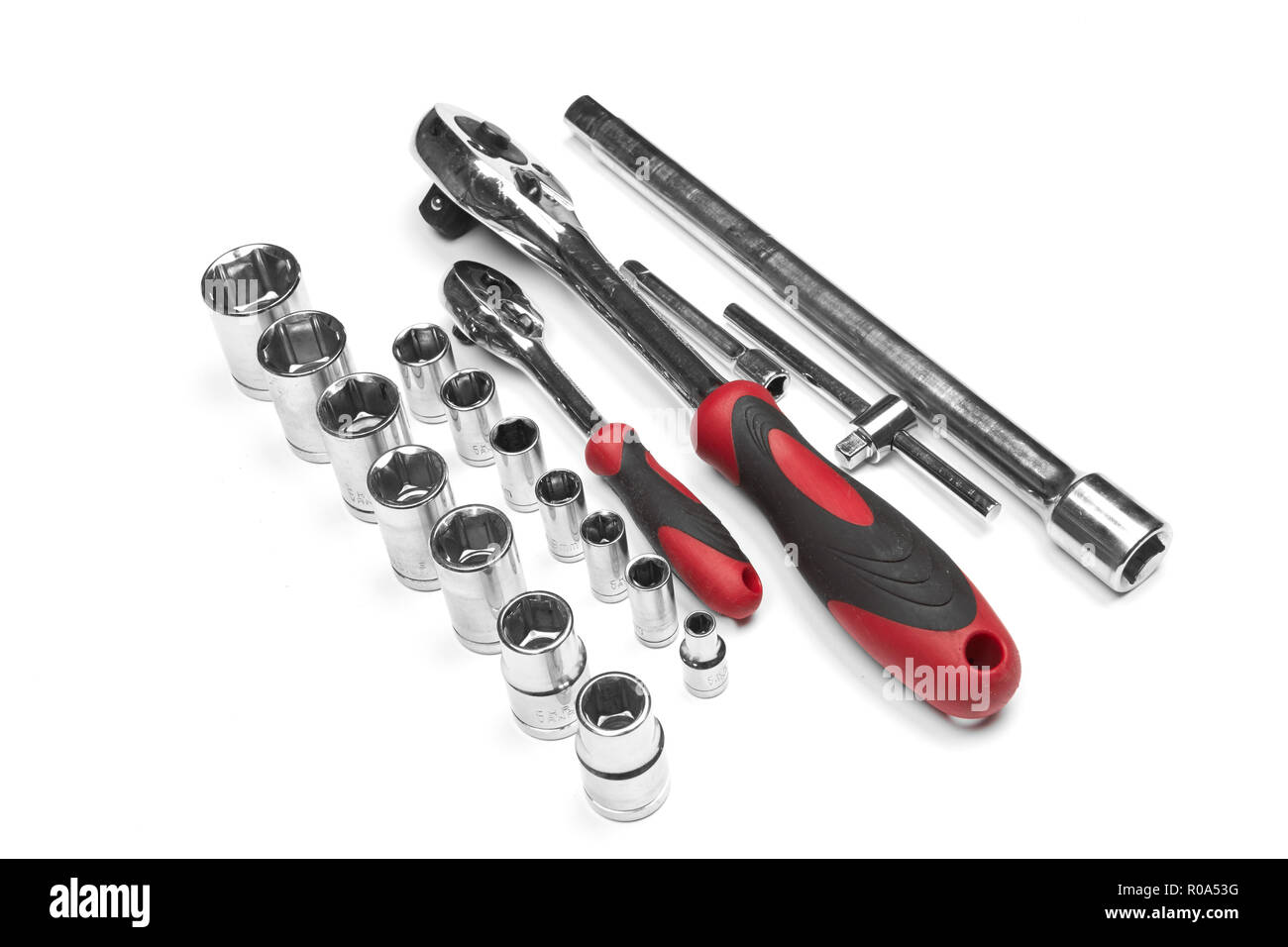 Socket spanner wrench on a white background Stock Photo - Alamy