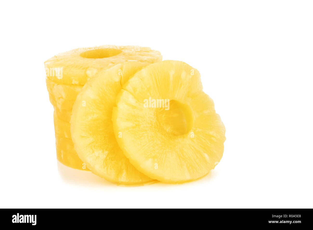 Pineapple rings isolated on a white background Stock Photo - Alamy