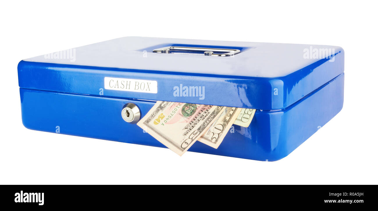 Cash box isolated on white background Stock Photo - Alamy