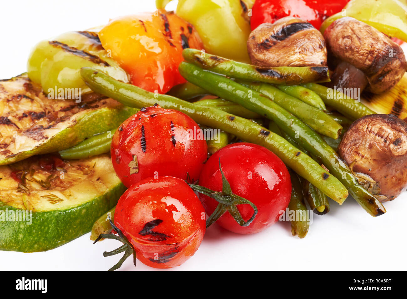 grilled vegetables isolated on a white background Stock Photo - Alamy