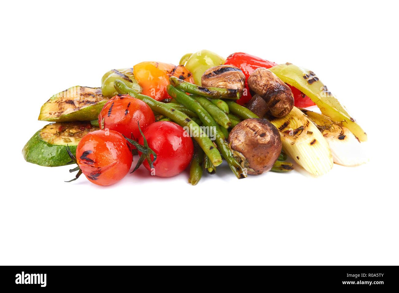 grilled vegetables isolated on a white background Stock Photo - Alamy