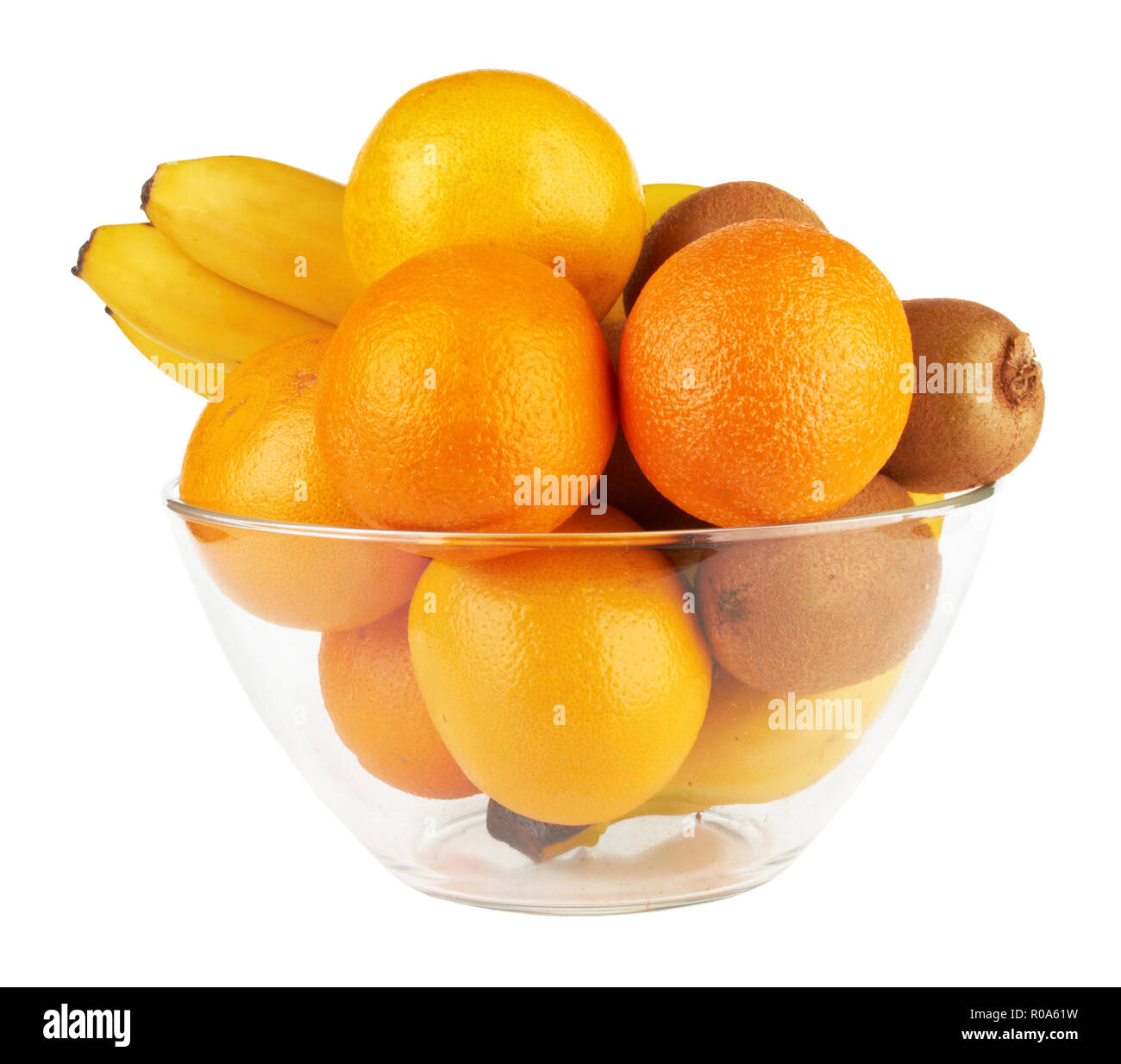 fruits in glass bowl isolated on a white Stock Photo - Alamy