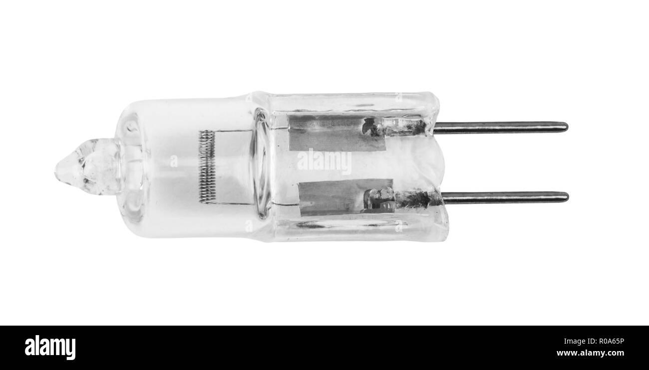 Small halogen lamp isolated on the white background Stock Photo - Alamy