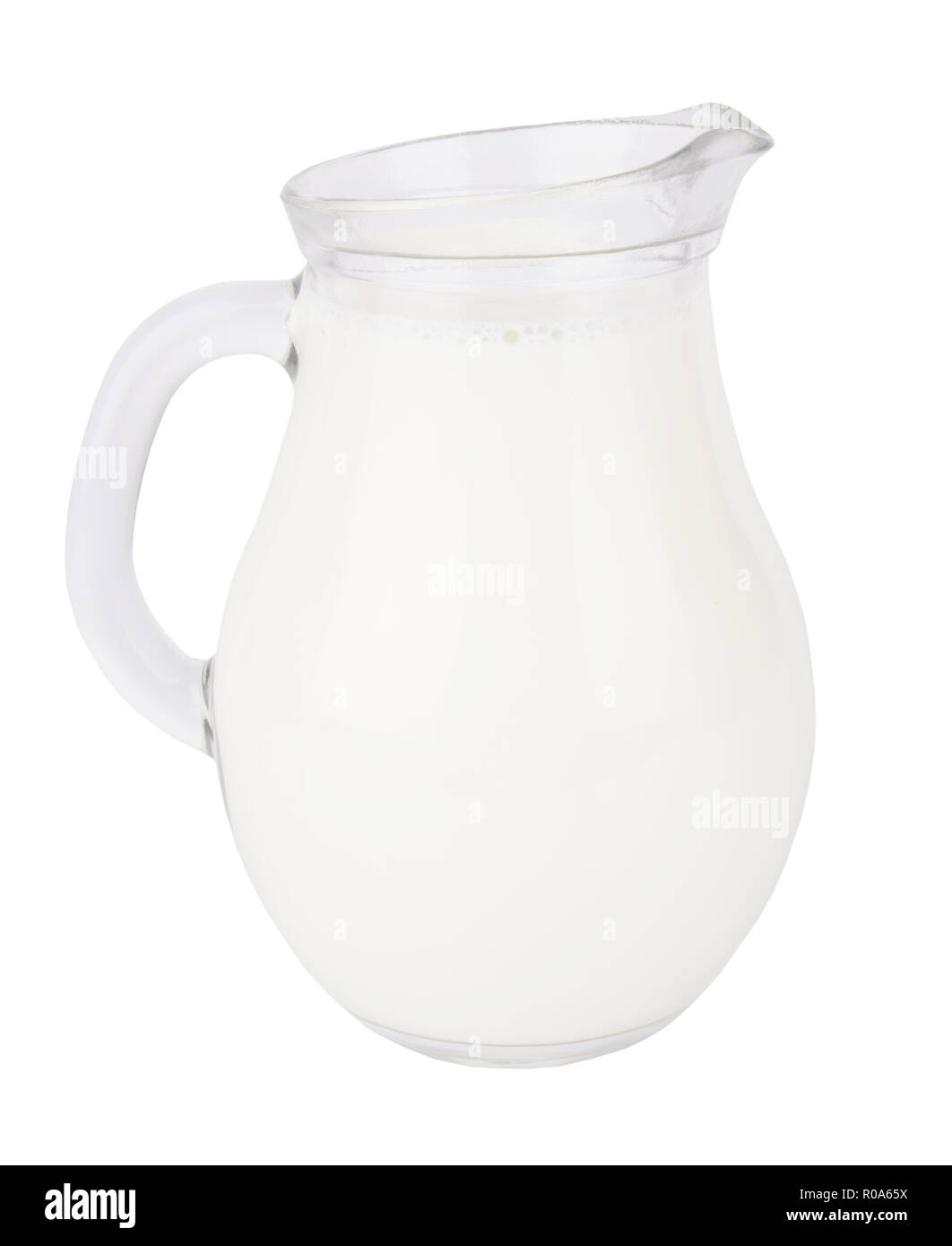 Glass jug of fresh milk isolated on white Stock Photo - Alamy