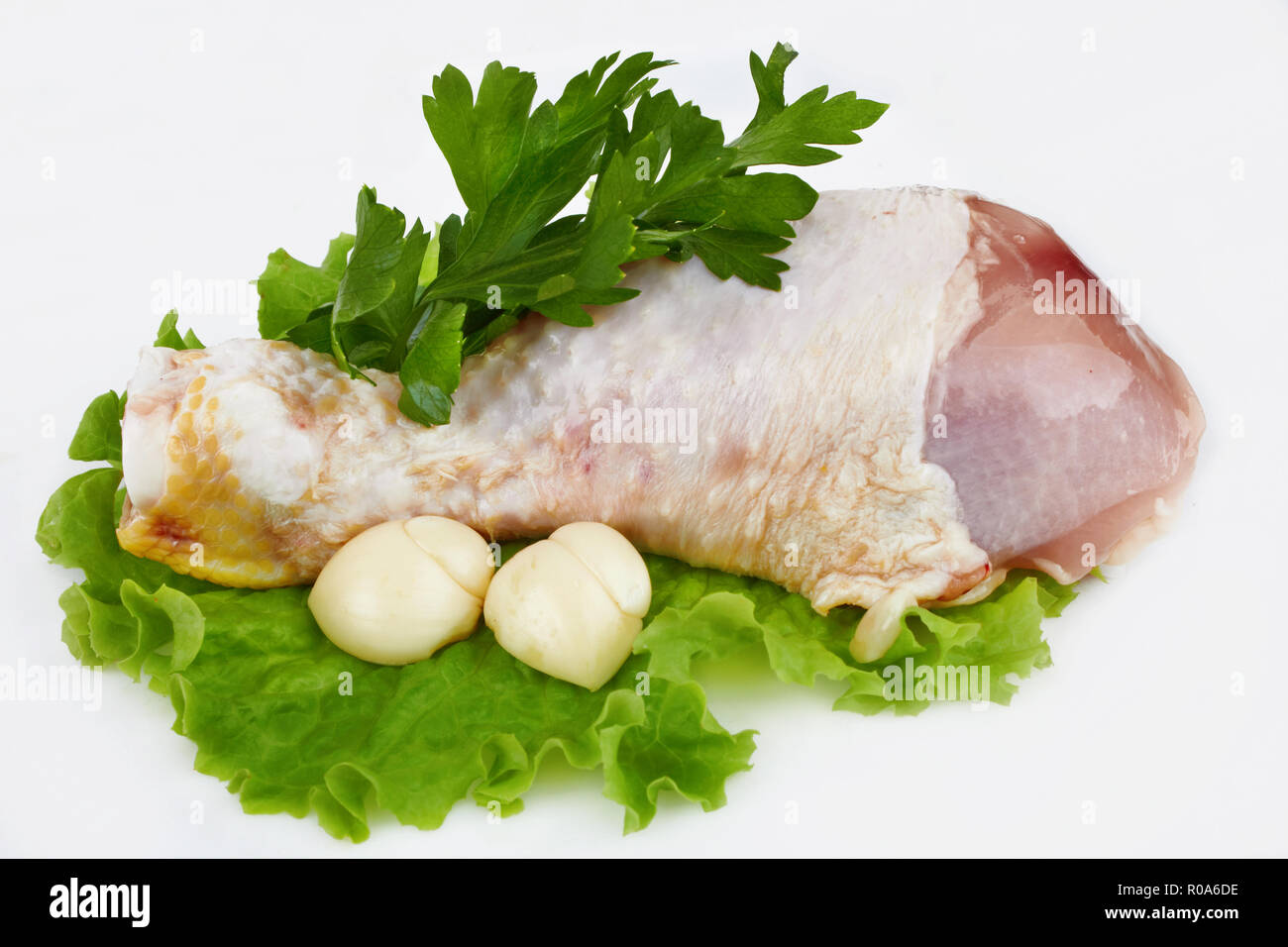 Chicken leg isolated on white Stock Photo - Alamy