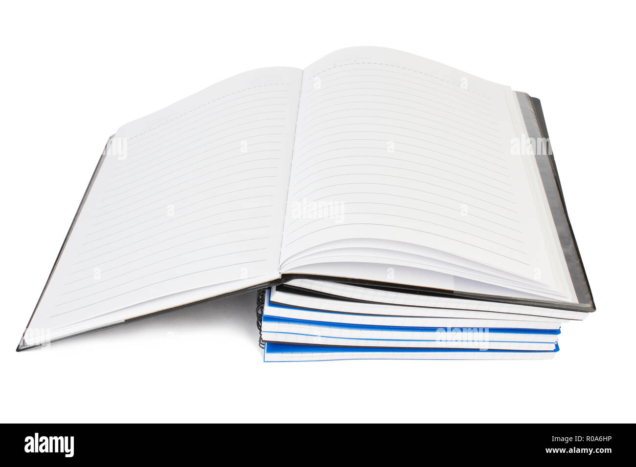 open empty notebook with lined pages Stock Photo - Alamy