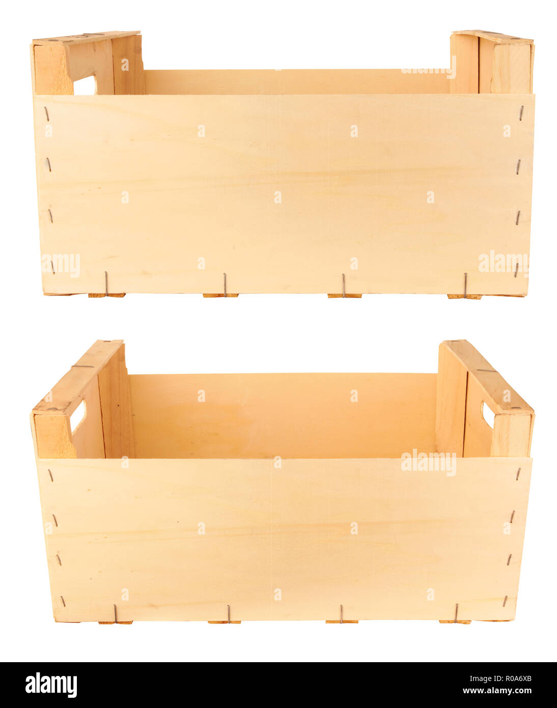 Wooden box isolated on a white background Stock Photo - Alamy