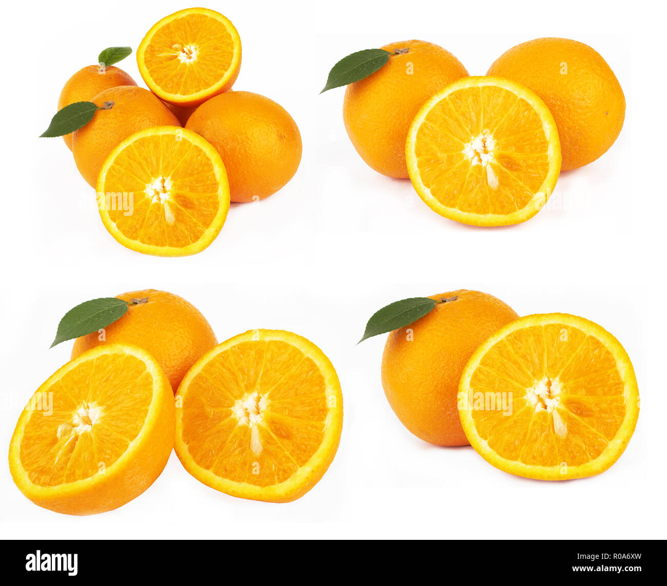 Fresh juicy oranges on white Stock Photo - Alamy