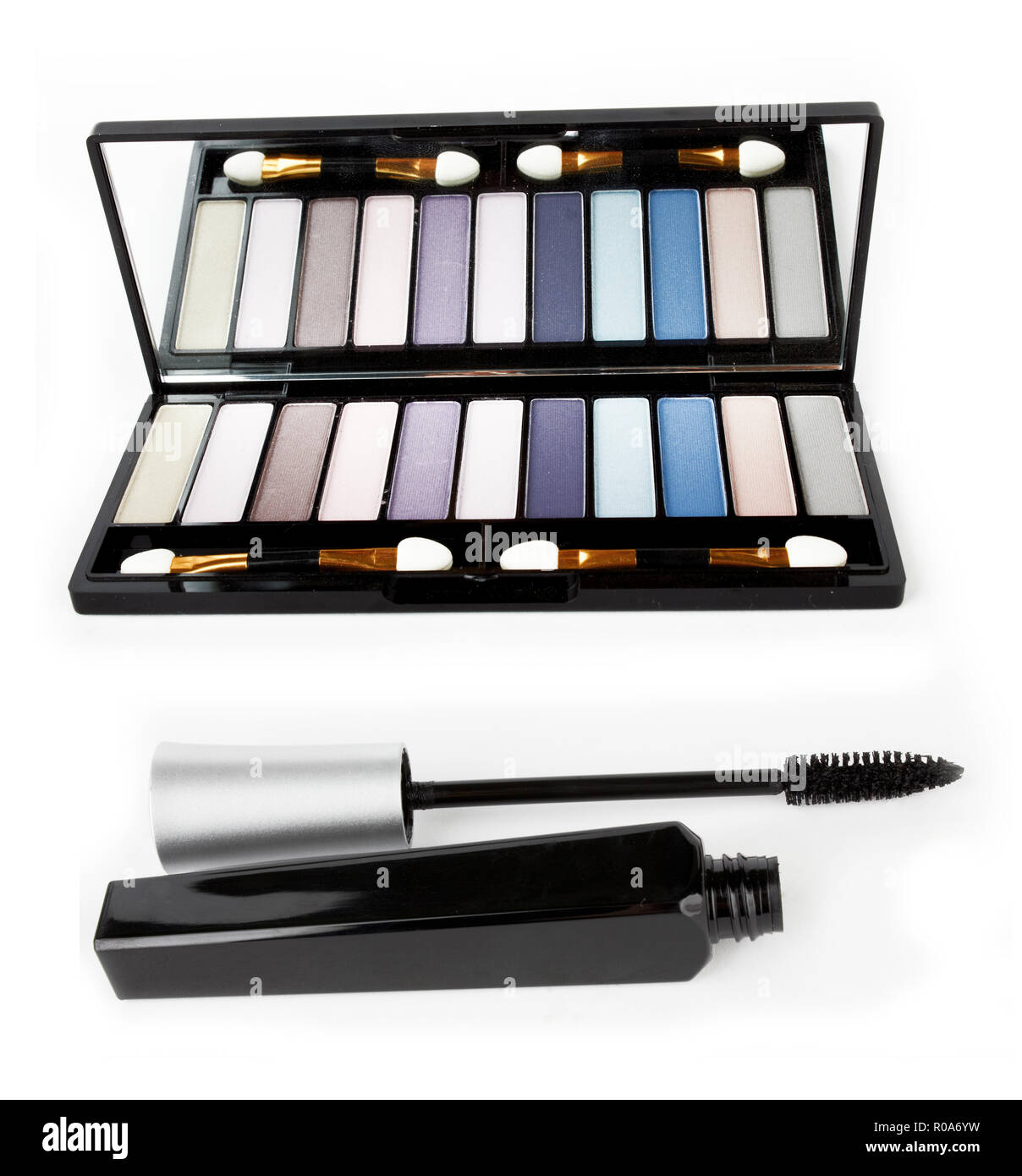 Cosmetic products on white background Stock Photo - Alamy