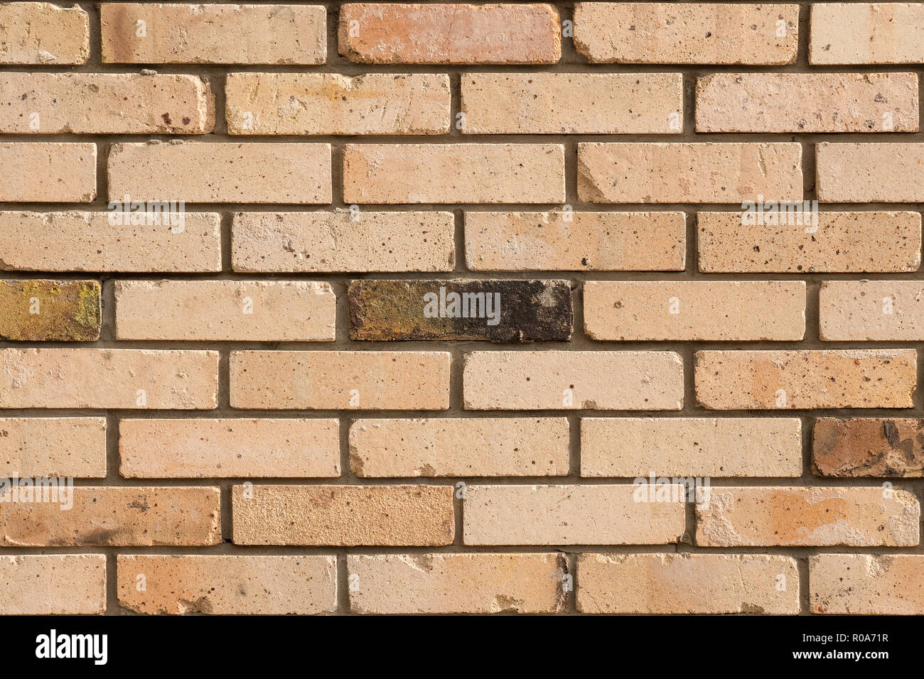Faded brick wall background. Colored bricks facade Stock Photo - Alamy