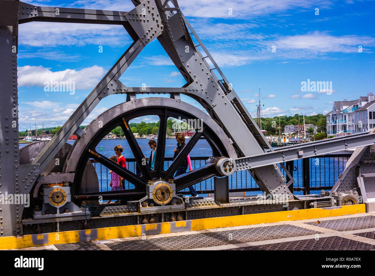 Mystic River Bascule Bridge Mystic, Connecticut, USA Stock Photo - Alamy