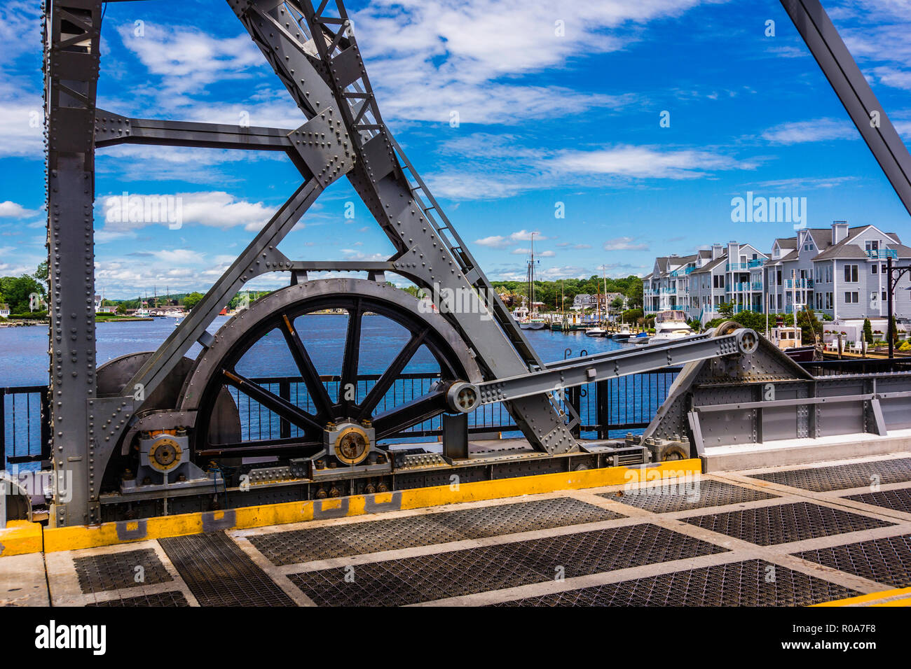 Mystic River Bascule Bridge Mystic, Connecticut, USA Stock Photo - Alamy