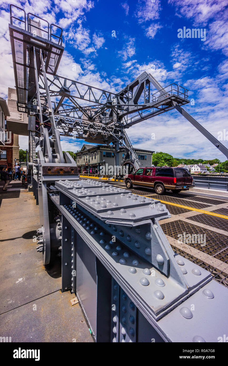 Mystic River Bascule Bridge Mystic, Connecticut, USA Stock Photo - Alamy