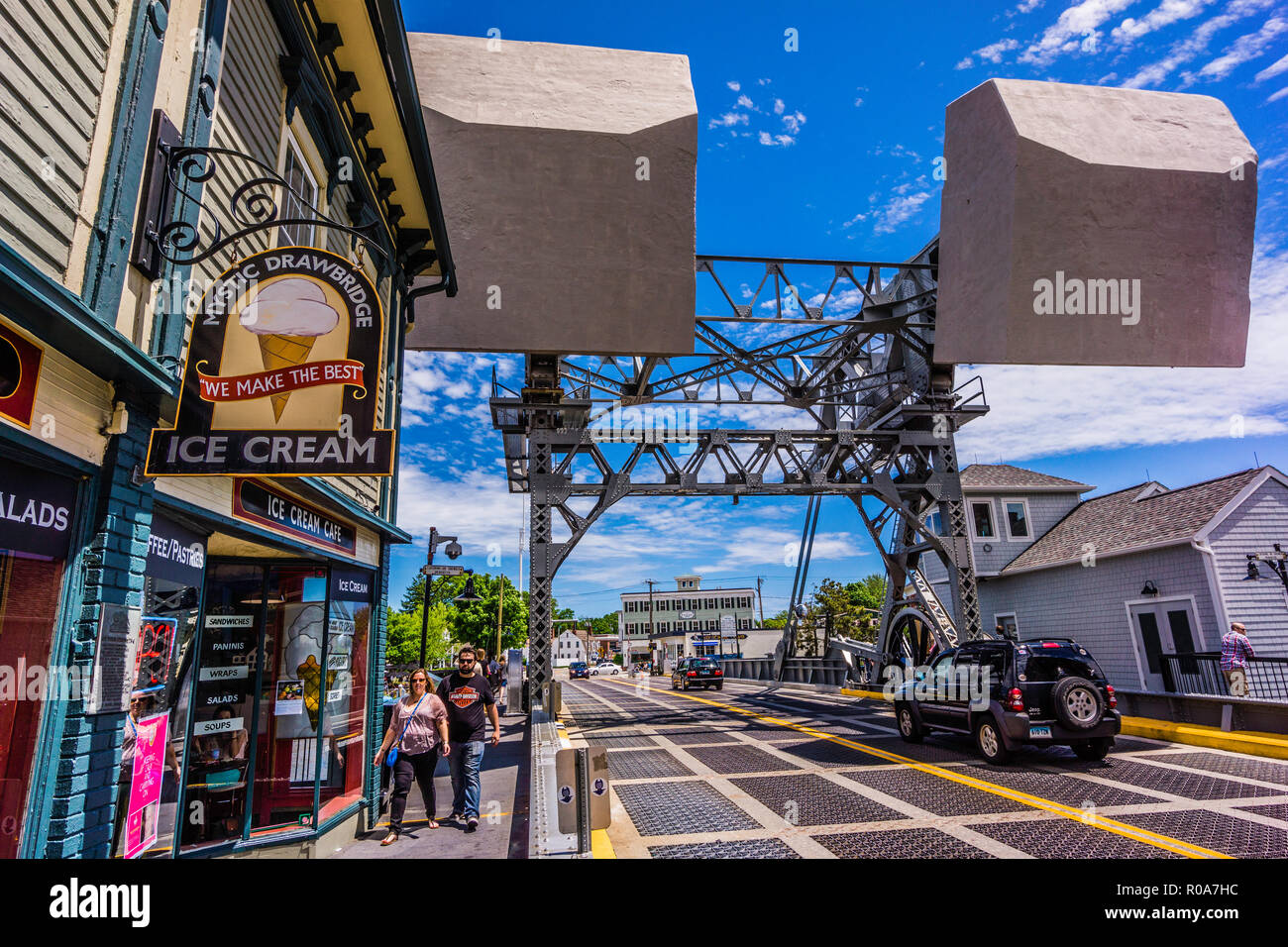 Mystic River Bascule Bridge Mystic, Connecticut, USA Stock Photo - Alamy