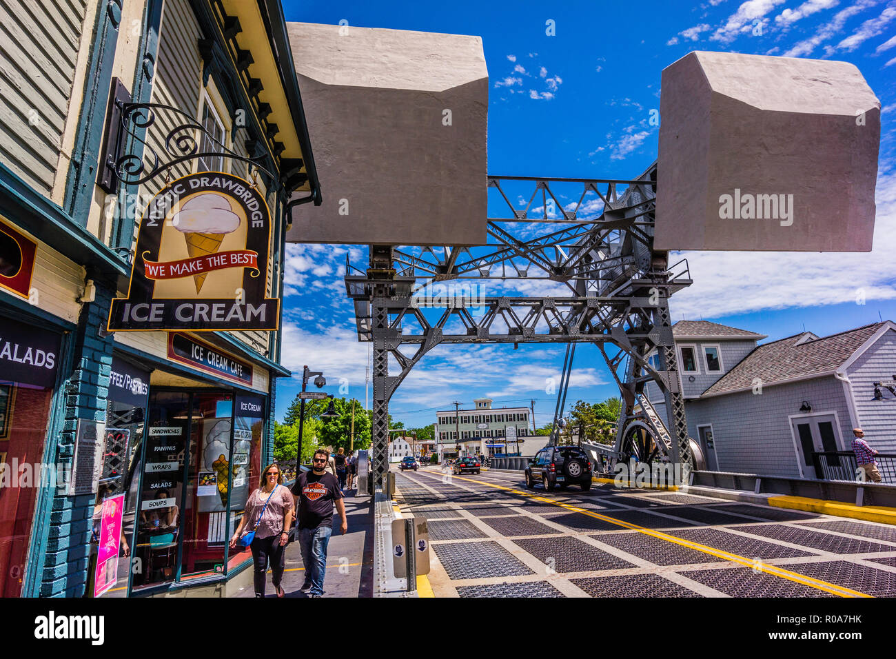 Mystic River Bascule Bridge Mystic, Connecticut, USA Stock Photo - Alamy