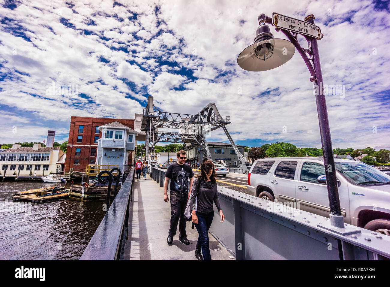 Mystic River Bascule Bridge Mystic, Connecticut, USA Stock Photo - Alamy