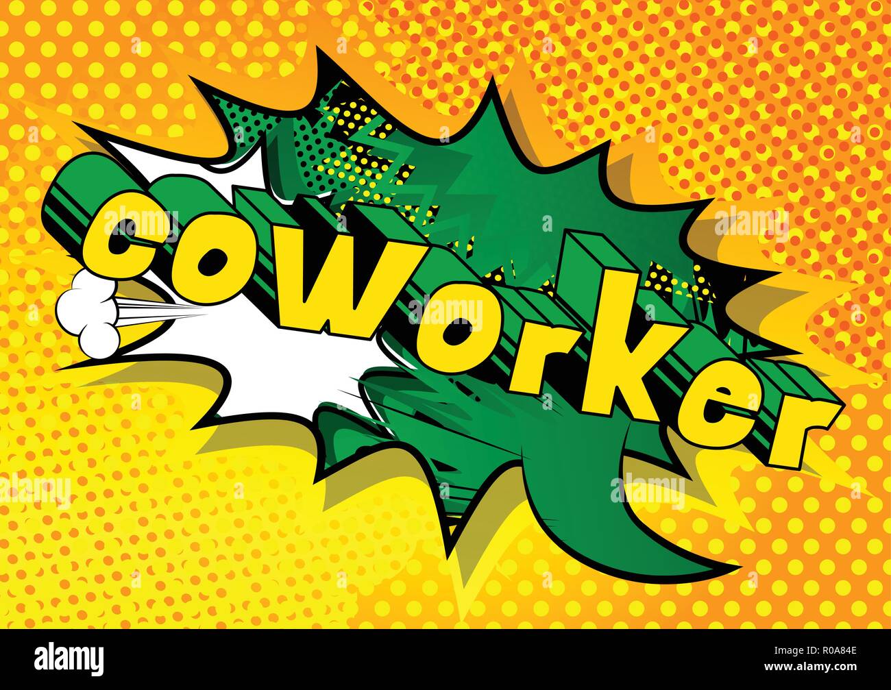 Coworker - Vector illustrated comic book style phrase Stock Vector ...