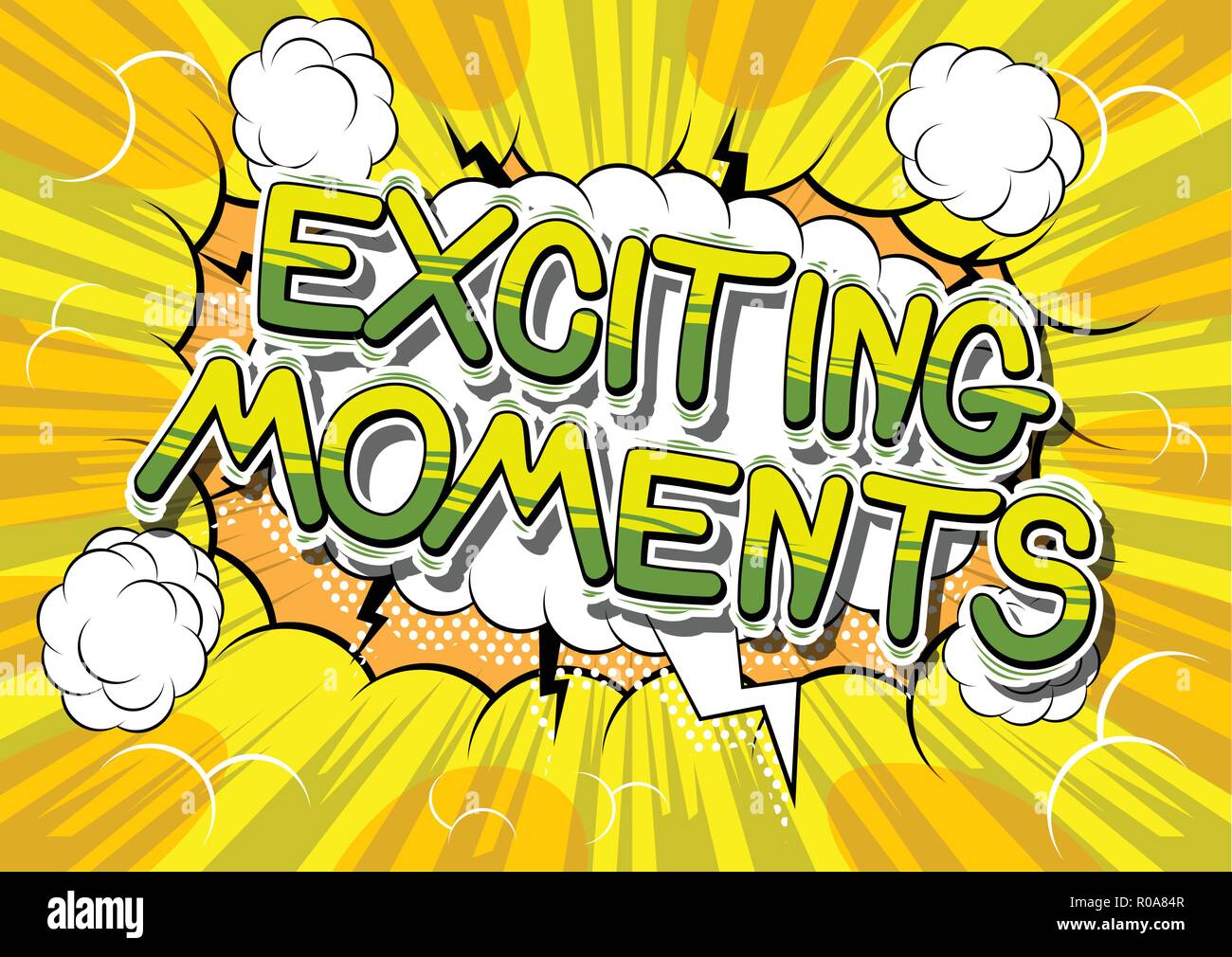 Exciting Moments - Vector illustrated comic book style phrase Stock ...