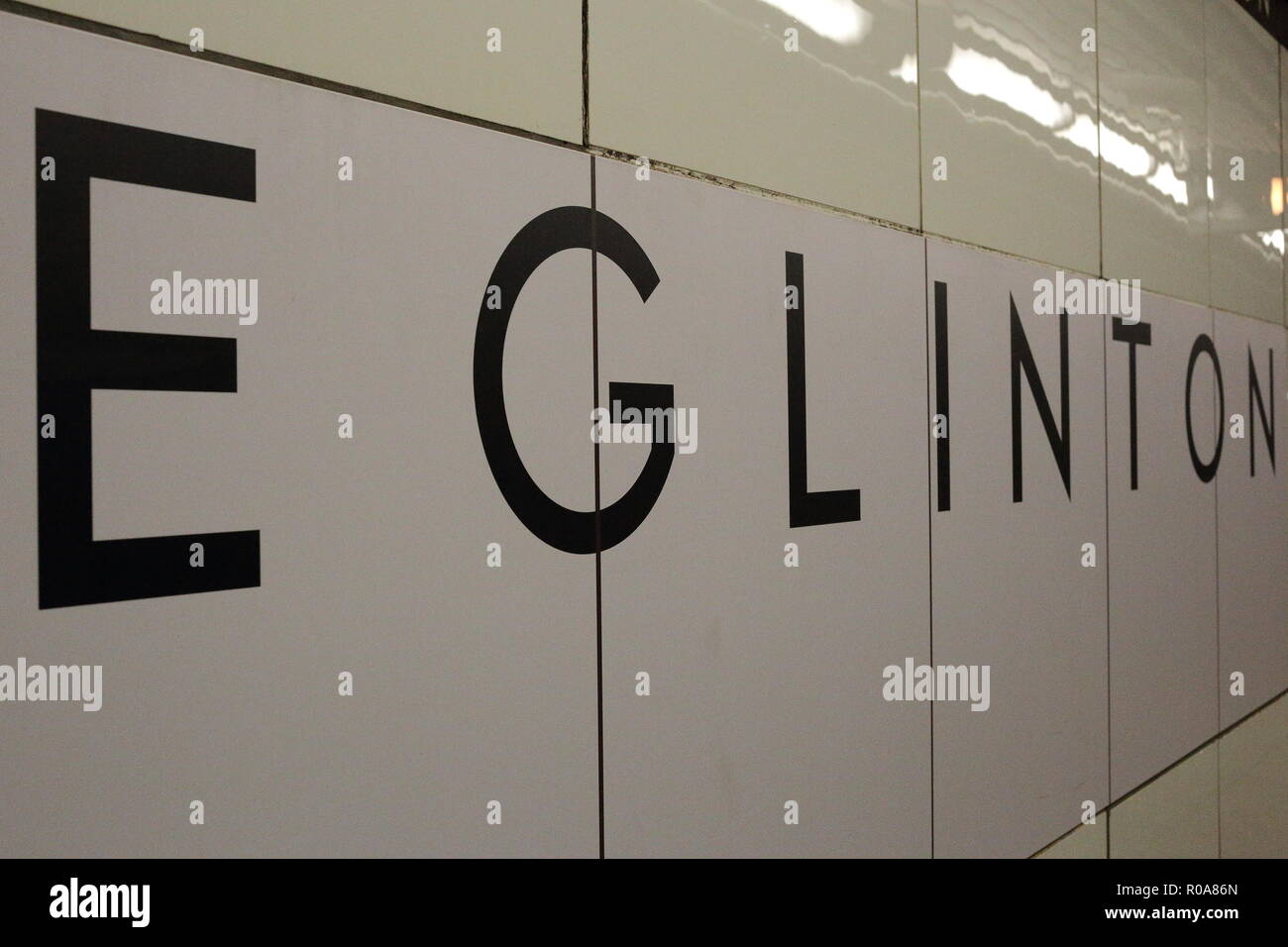 Eglinton subway station on Line 1 Yonge–University in Toronto, Ontario ...