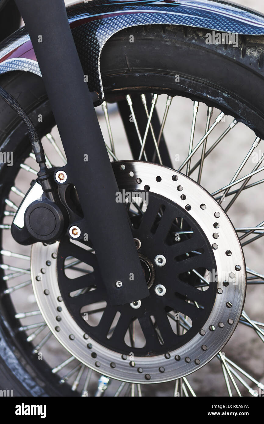 Part of motorcycle: disc brake Stock Photo - Alamy